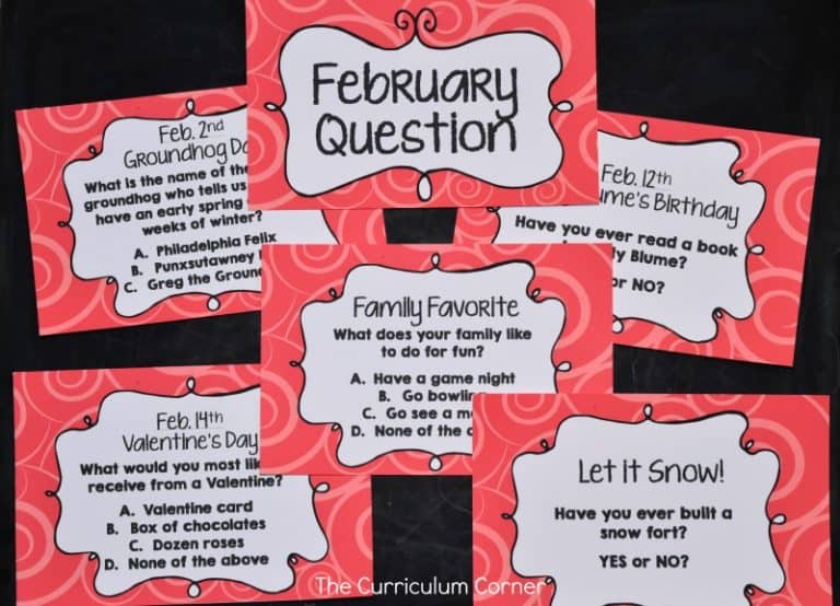 February Bell Ringer Questions - The Curriculum Corner 123