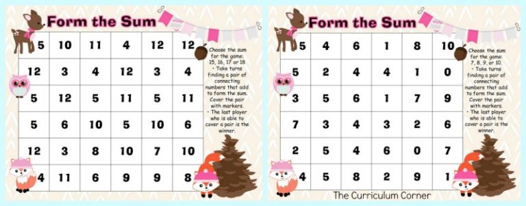 form sum 2 - The Curriculum Corner 123