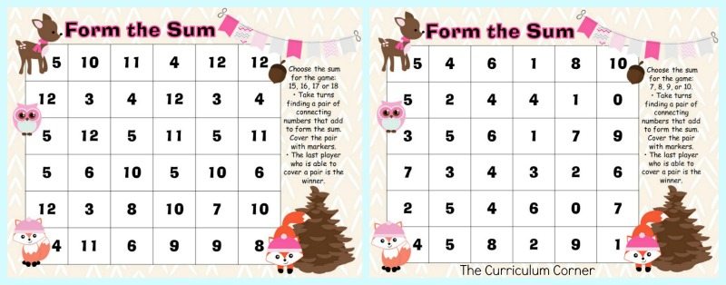 form sum 2 - The Curriculum Corner 123