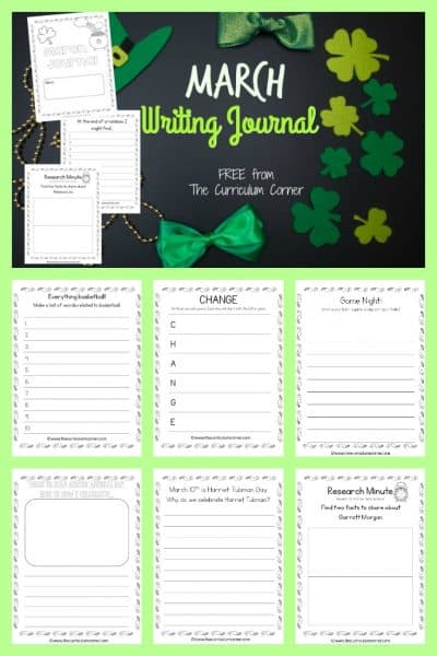 March Writing Journal - The Curriculum Corner 123
