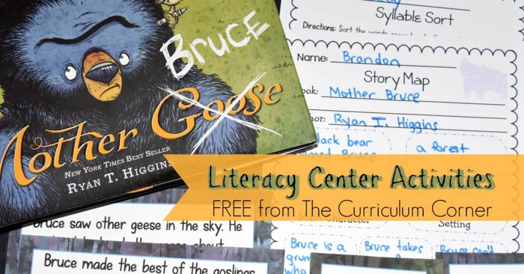 FREE Mother Bruce Literacy Activities from The Curriculum Corner1 - The ...