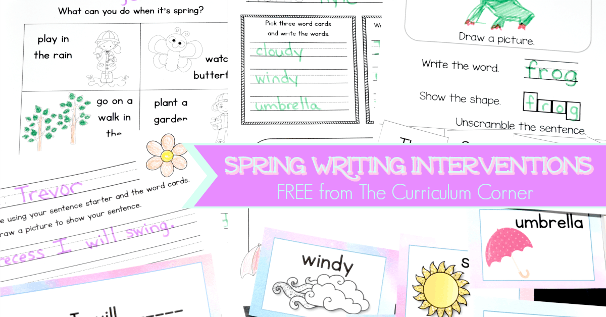 FREE Spring Writing Interventions from The Curriculum Corner - The ...