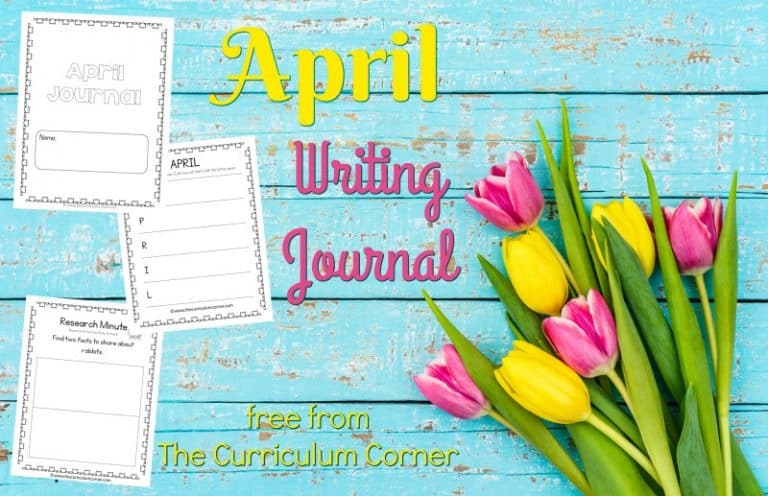 April Writing Journal - The Curriculum Corner 123