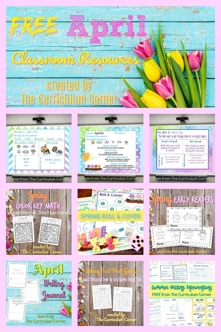 free april resources pinterest - The Curriculum Corner 123