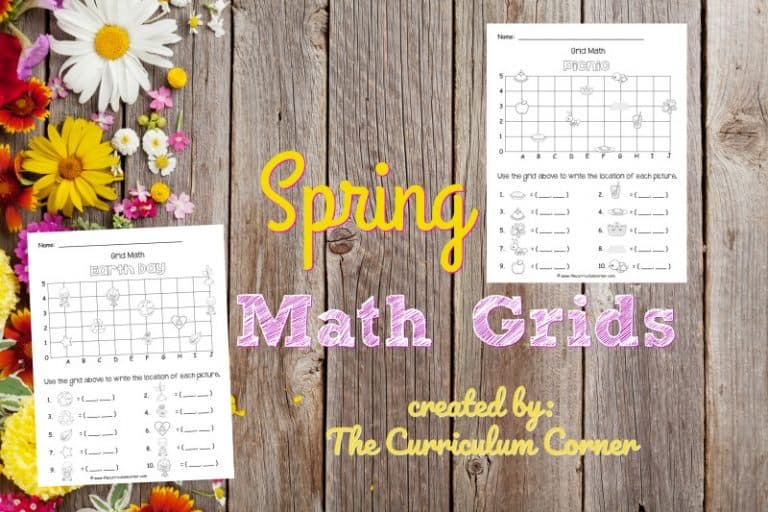Spring Math Grids (Coordinate Grid) - The Curriculum Corner 123