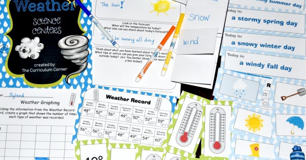 FREE Weather Centers from The Curriculum Corner - The Curriculum Corner 123