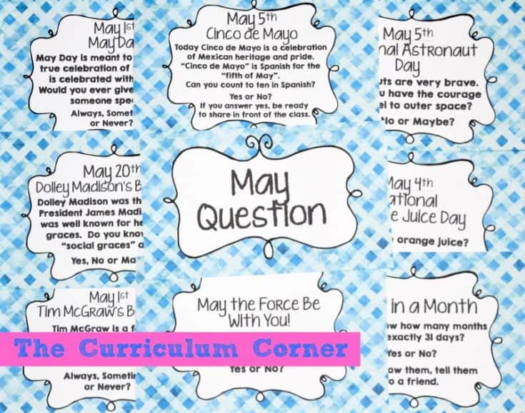 May Bell Ringer Questions - The Curriculum Corner 123