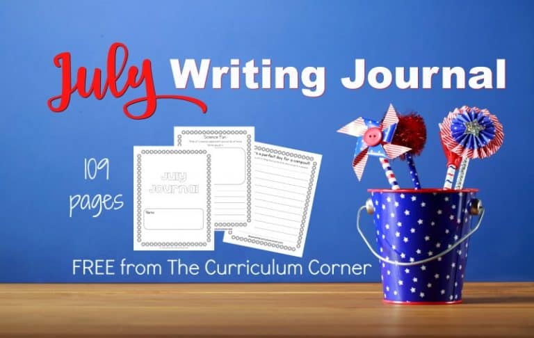 July Writing Journal - The Curriculum Corner 123
