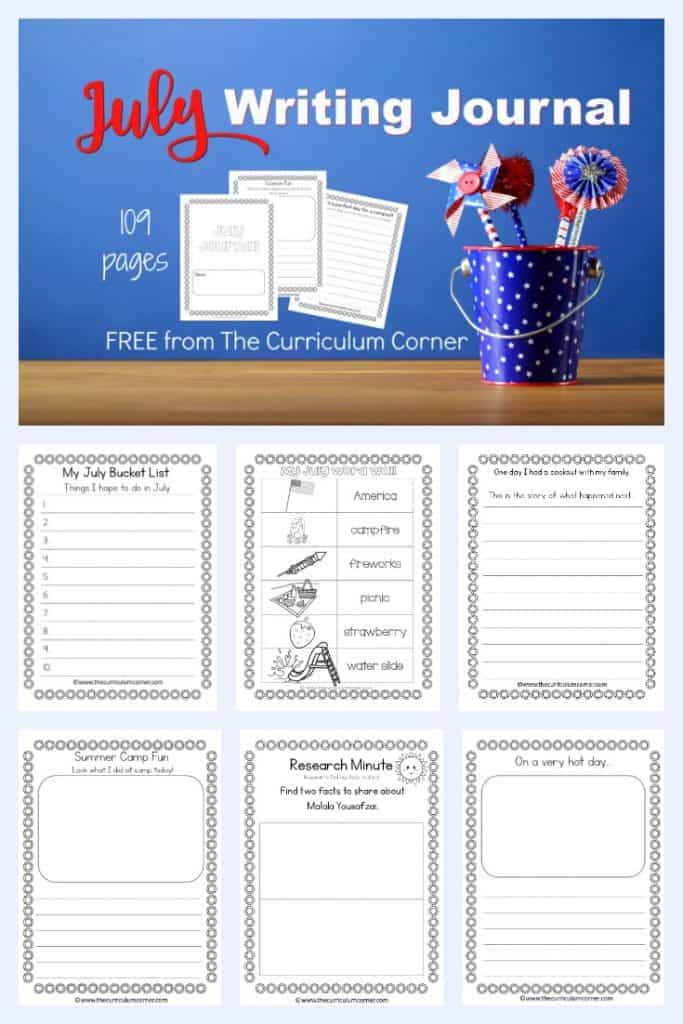 July Writing Journal - The Curriculum Corner 123