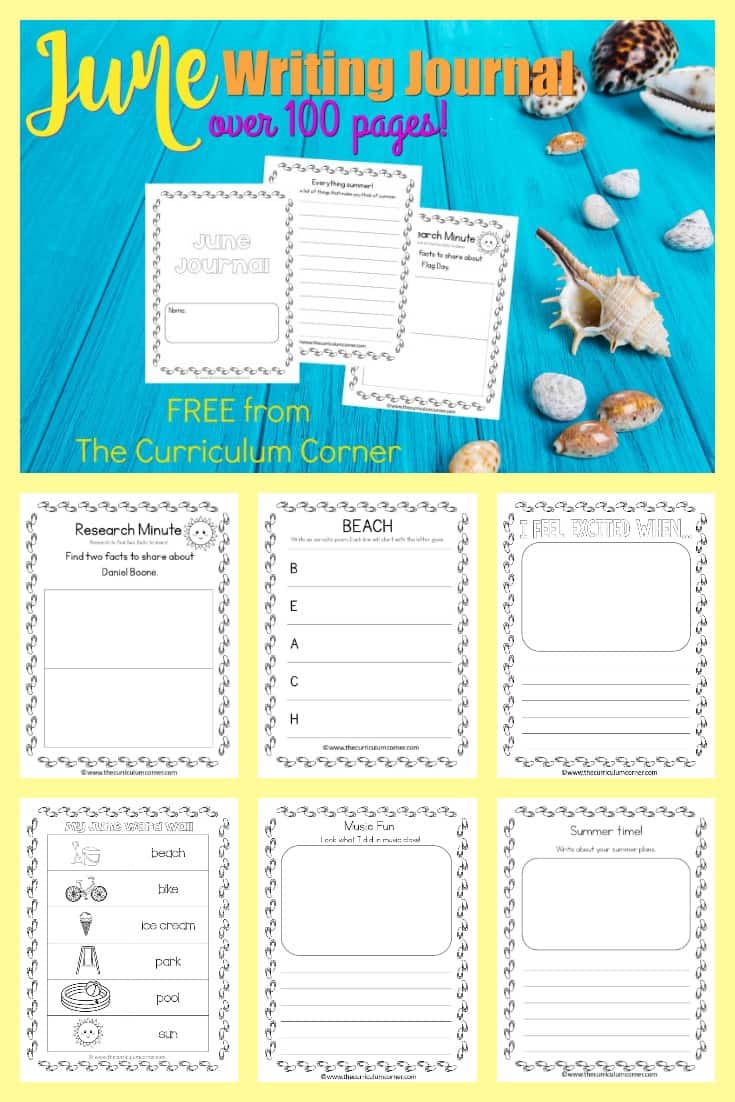 June Writing Journal - The Curriculum Corner 123