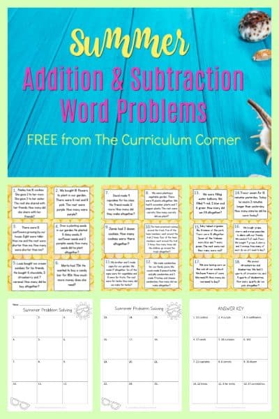 Summer Problem Solving (2nd Grade) - The Curriculum Corner 123