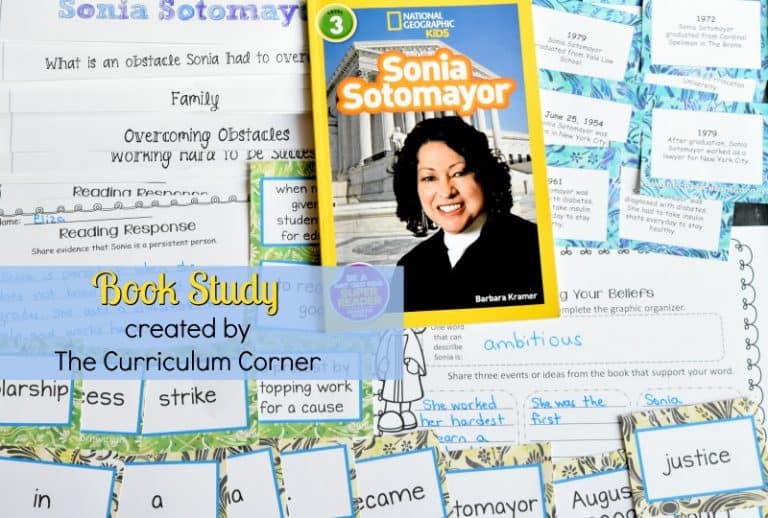 Book Study: Sonia Sotomayor - The Curriculum Corner 123