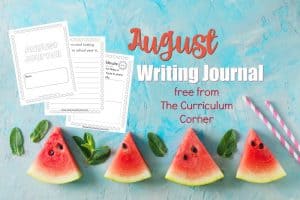 August Writing Journal - The Curriculum Corner 123