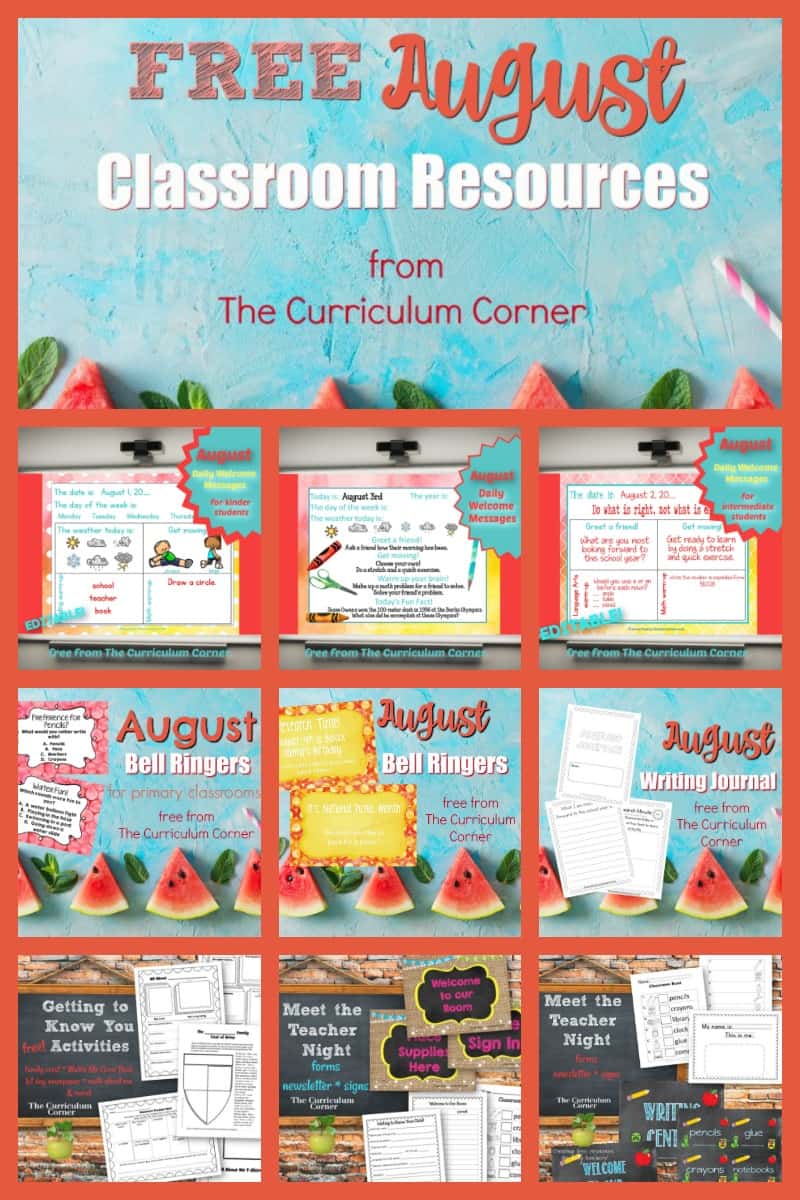 August Resources Collection - The Curriculum Corner 123