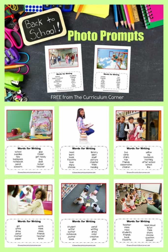 Back to School Photo Prompts - The Curriculum Corner 123