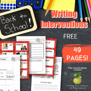 Back to School No Prep Pages - The Curriculum Corner 123