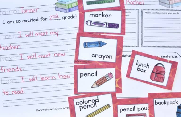 Back to School Writing Interventions - The Curriculum Corner 123