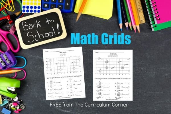 Back to School Math Grids (Coordinate Grids) - The Curriculum Corner 123