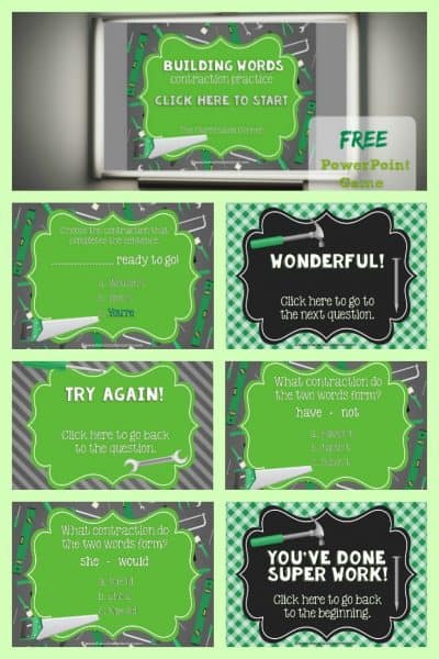 Contractions PowerPoint Game - The Curriculum Corner 123