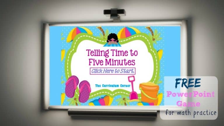 Telling Time to Five Minutes PowerPoint Game - The Curriculum Corner 123