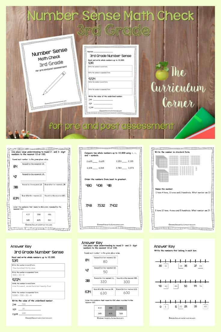 Math Check: 3rd Grade Number Sense - The Curriculum Corner 123
