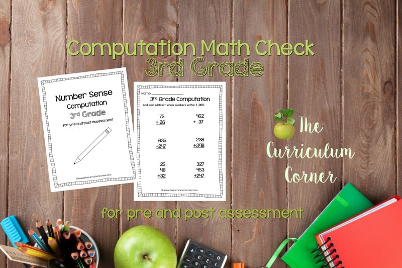 Math Check: 3rd Grade Computation - The Curriculum Corner 123