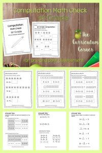 Math Check: 1st Grade Computation - The Curriculum Corner 123