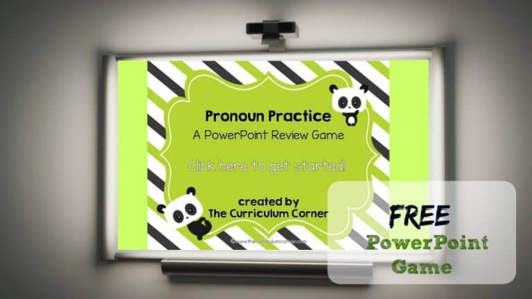 Pronouns PowerPoint Game - The Curriculum Corner 123
