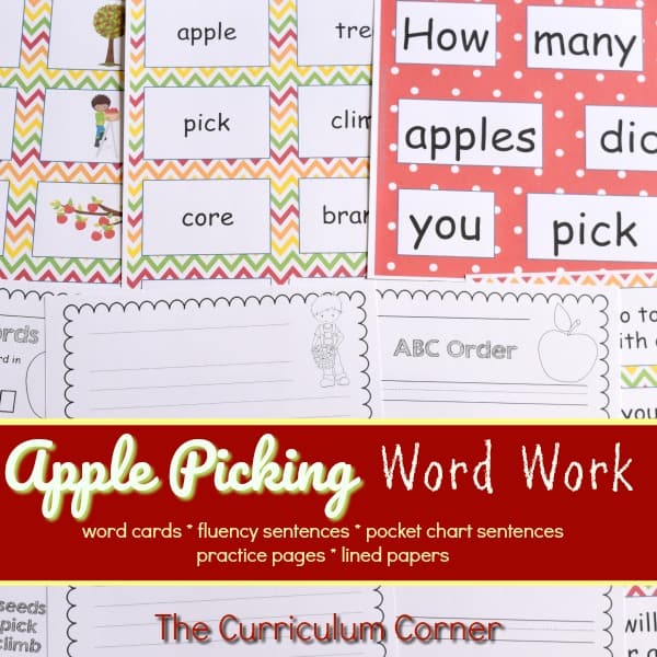 apple picking word work feature - The Curriculum Corner 123