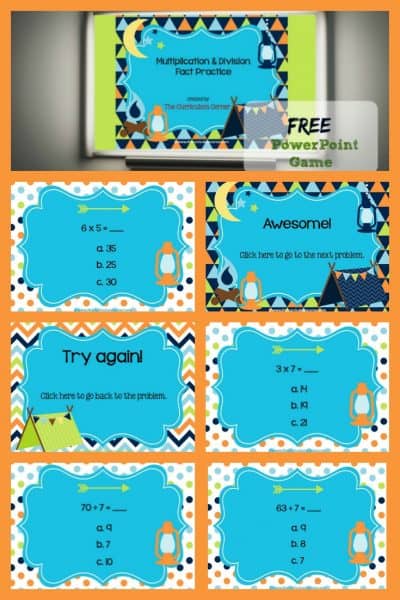 Camping Multiplication & Division PowerPoint Game - The Curriculum ...