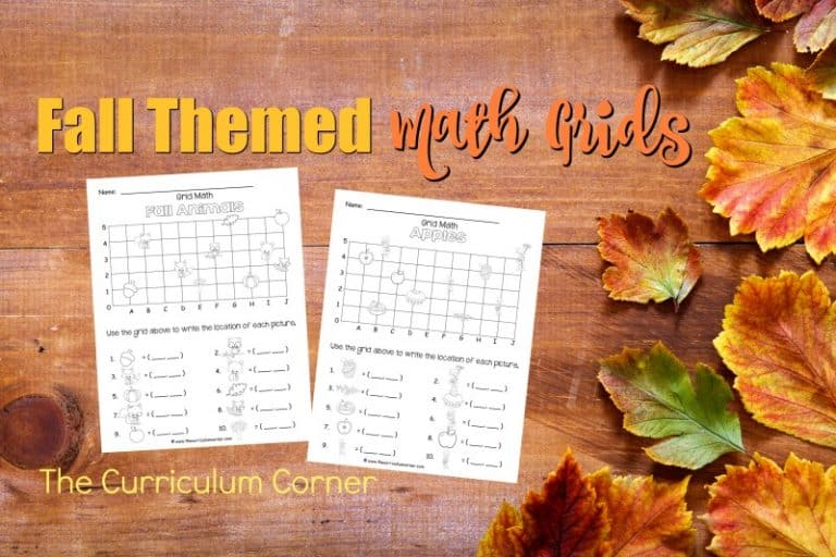 Fall Math Grids (Coordinate Grids) - The Curriculum Corner 123