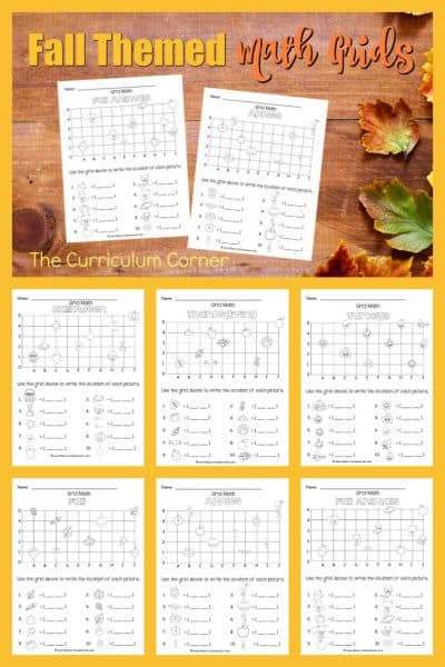 Fall Math Grids (Coordinate Grids) - The Curriculum Corner 123