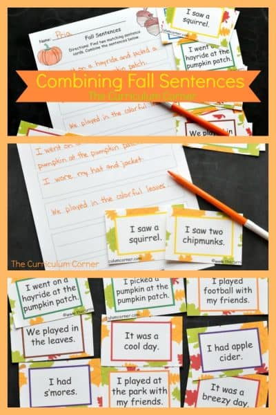 Combining Fall Sentences - The Curriculum Corner 123