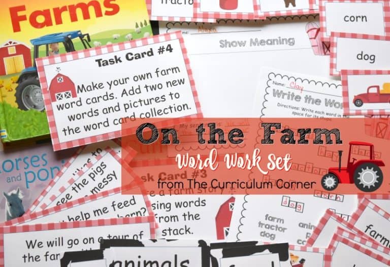 On the Farm Word Work Set - The Curriculum Corner 123