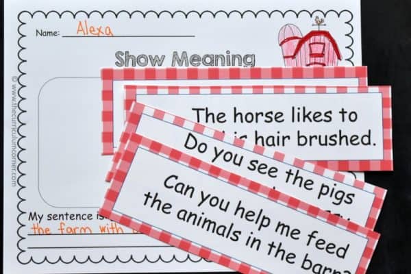 On the Farm Word Work Set - The Curriculum Corner 123