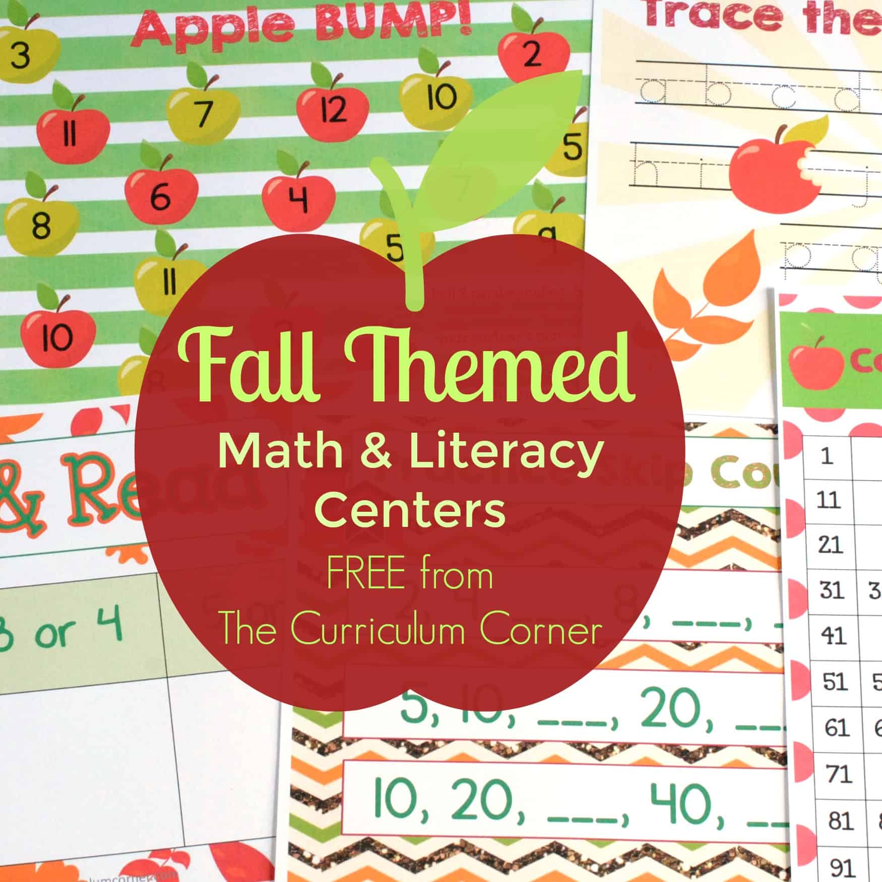 fall math and literacy centers - The Curriculum Corner 123