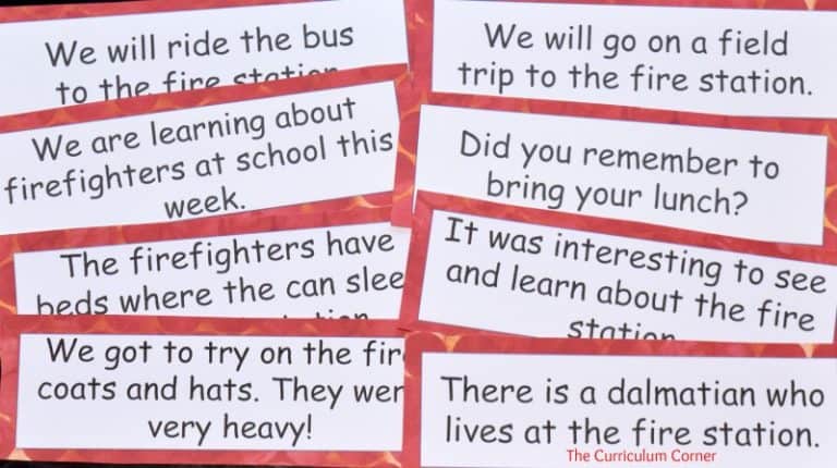 Firefighter Word Work - The Curriculum Corner 123