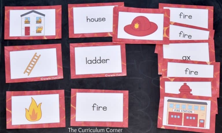 Firefighter Word Work - The Curriculum Corner 123