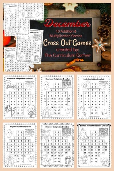 December Cross Out Games - The Curriculum Corner 123