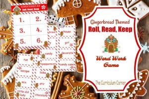 Gingerbread Roll, Read, Keep Game - The Curriculum Corner 123