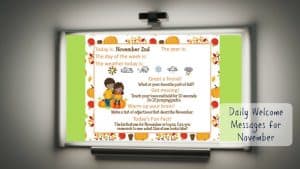 November Daily Welcome Messages - The Curriculum Corner 123