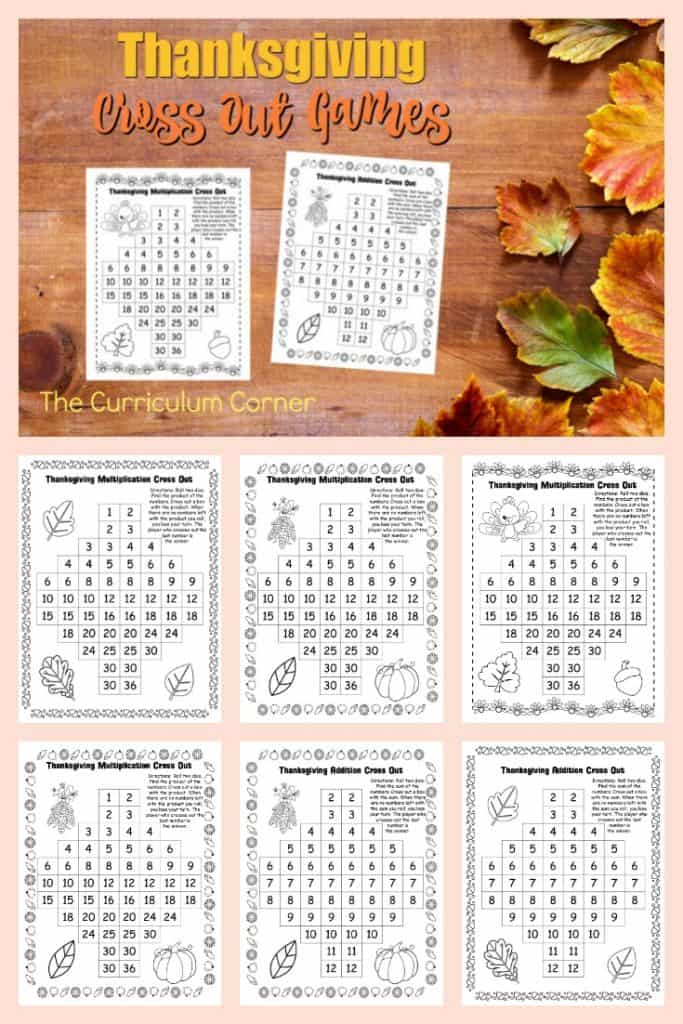 Thanksgiving Addition & Multiplication Cross Out - The Curriculum ...