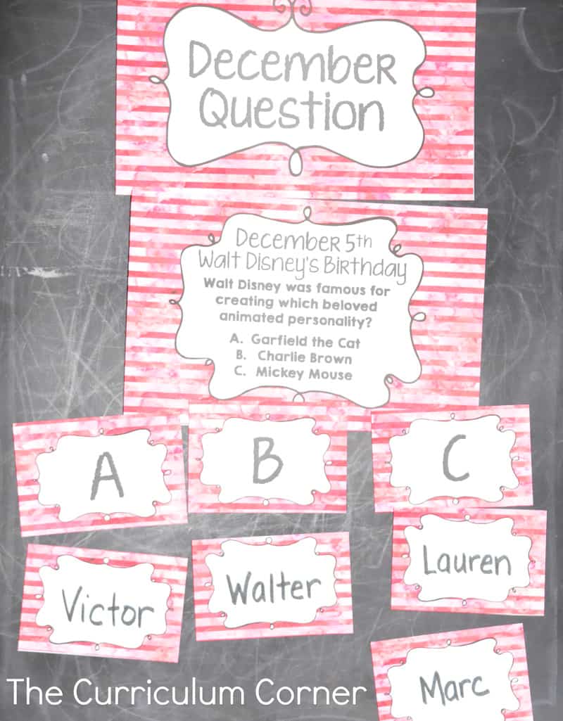 December Bell Ringer Questions - The Curriculum Corner 123