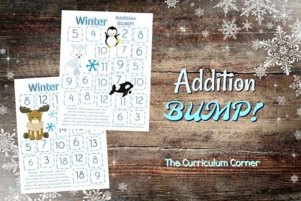 Winter Addition BUMP! - The Curriculum Corner 123