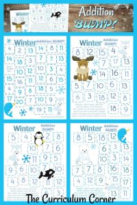 Winter Addition BUMP! - The Curriculum Corner 123