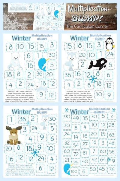 Arctic Animals Multiplication BUMP! - The Curriculum Corner 123