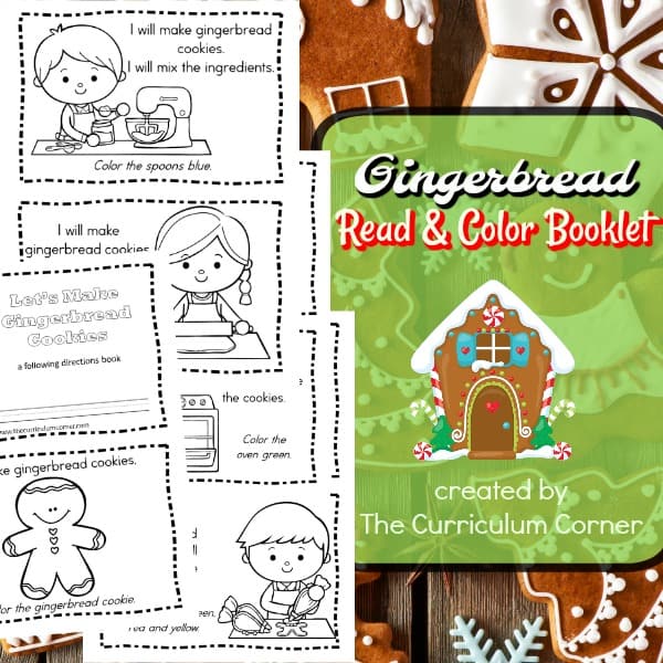 gingerbread read color feature - The Curriculum Corner 123