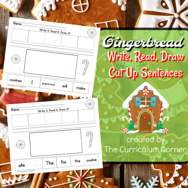 gingerbread read write draw 1 feature - The Curriculum Corner 123