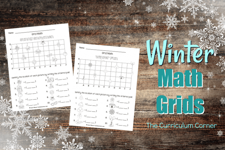 Winter Math Grids (Coordinate Grids) - The Curriculum Corner 123