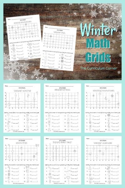 Winter Math Grids (Coordinate Grids) - The Curriculum Corner 123